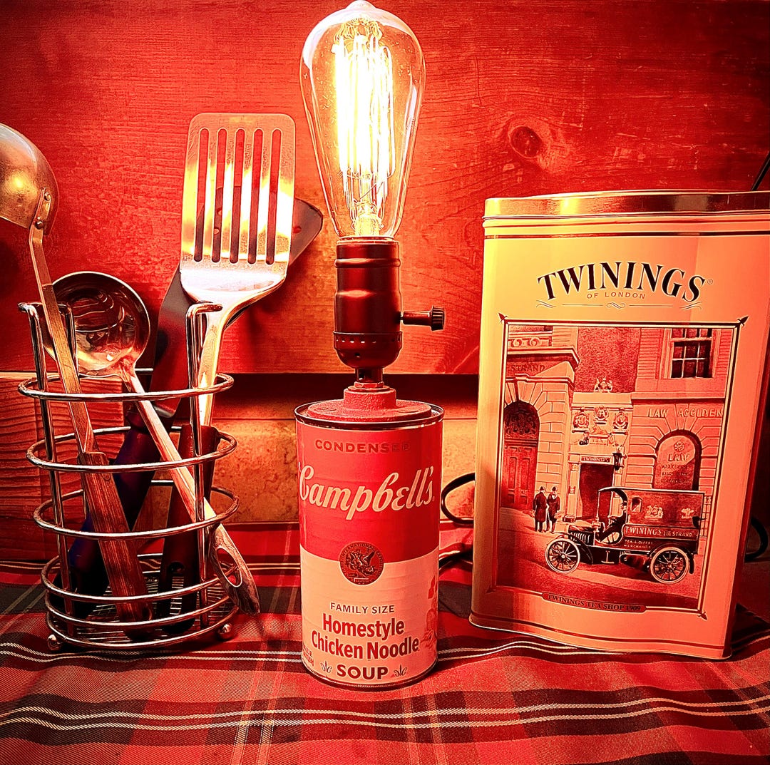 Steampunk Vintage Soup Can Edison Lamp - Etsy