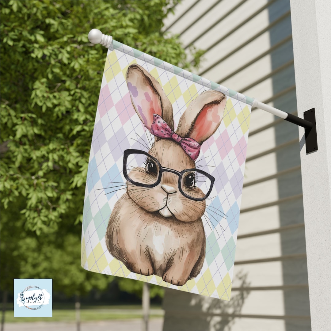 Cottagecore Easter Garden Flag, Easter Bunny Seasonal Yard Decor ...