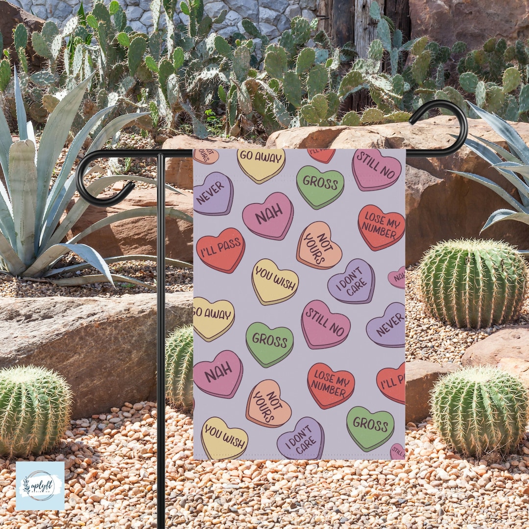Funny Anti Valentines Day Candy Heart Garden Flag / House Flag ...