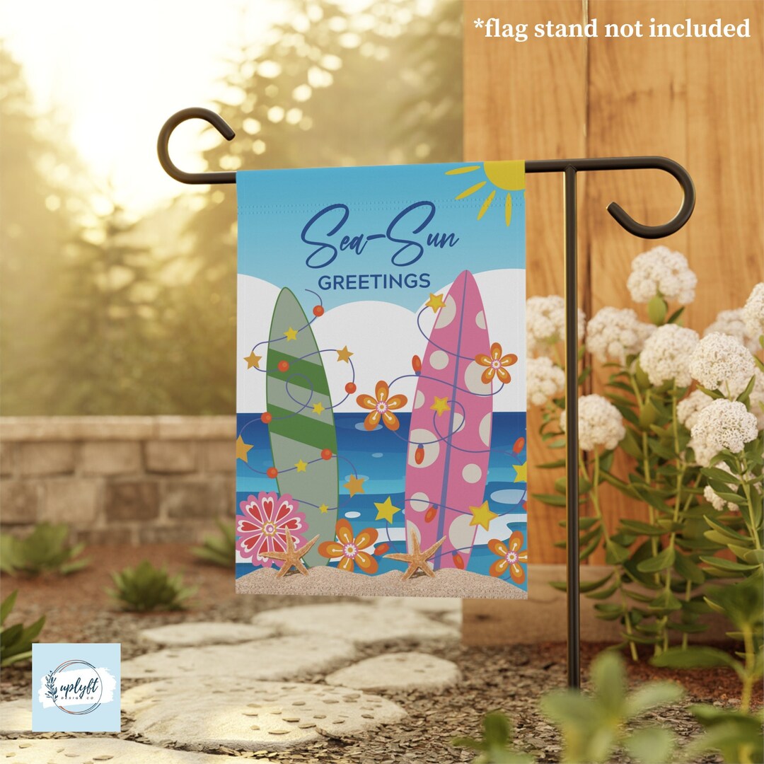 Sea-sun Greetings Beach Christmas Flag Beachy Christmas - Etsy