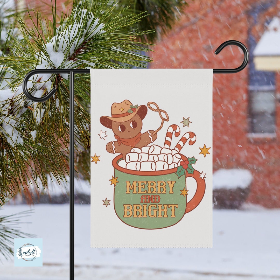 Gingerbread Cowboy Western Christmas Flag Hot Cocoa Christmas - Etsy
