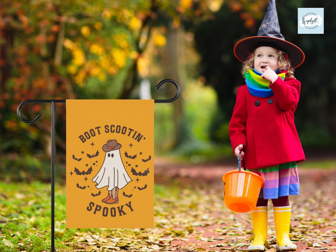 Boot Scootin Spooky Western Halloween Garden Flag, Halloween Flag ...