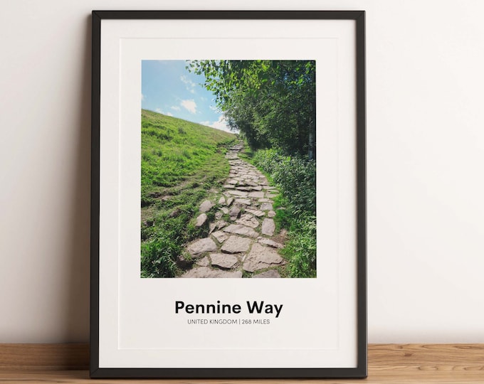Pennine Way Poster | Pennine Way Track Map | UK Hiking Wall Art ...