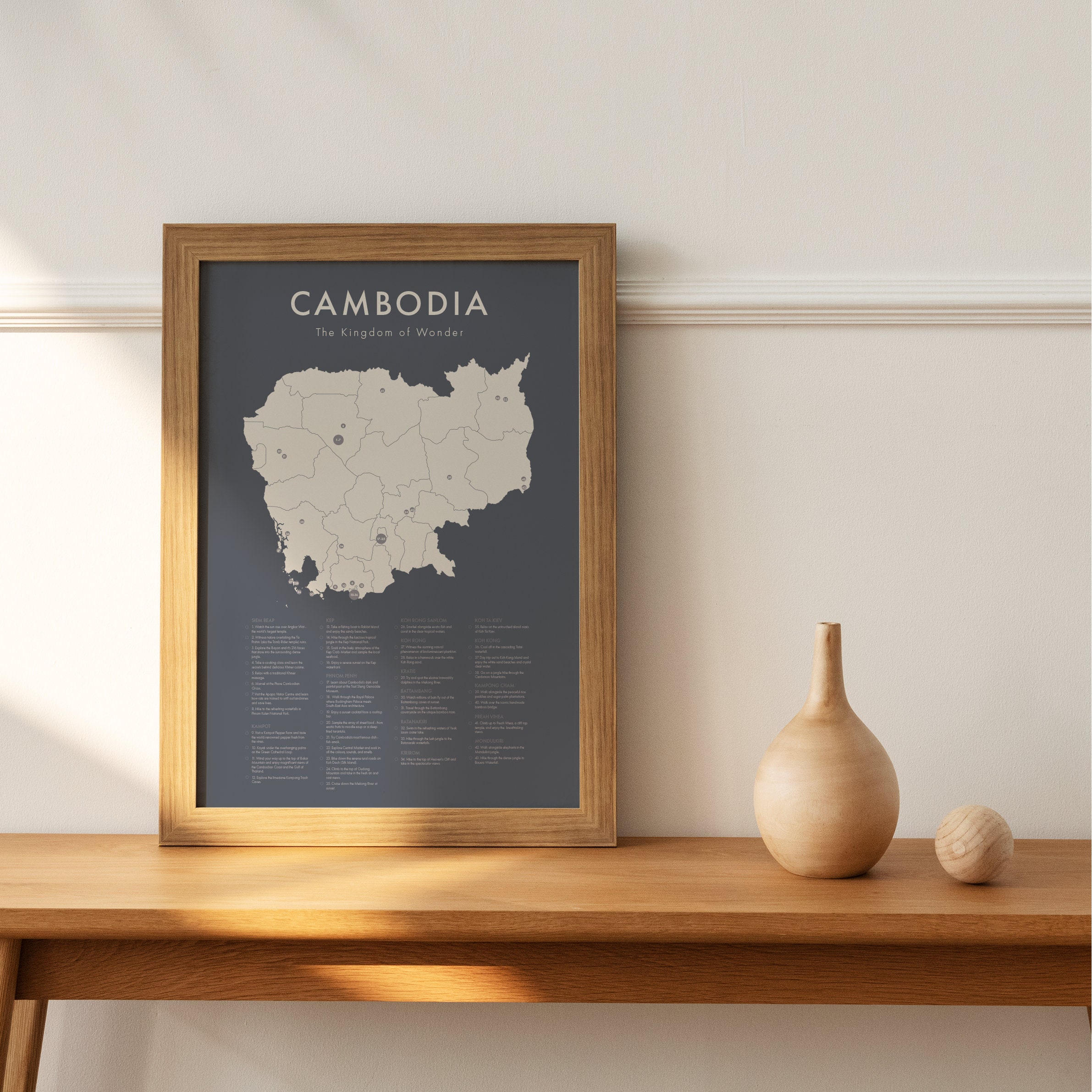 Cambodia Print | Cambodia Map | Cambodia Bucketlist | Cambodia Poster ...