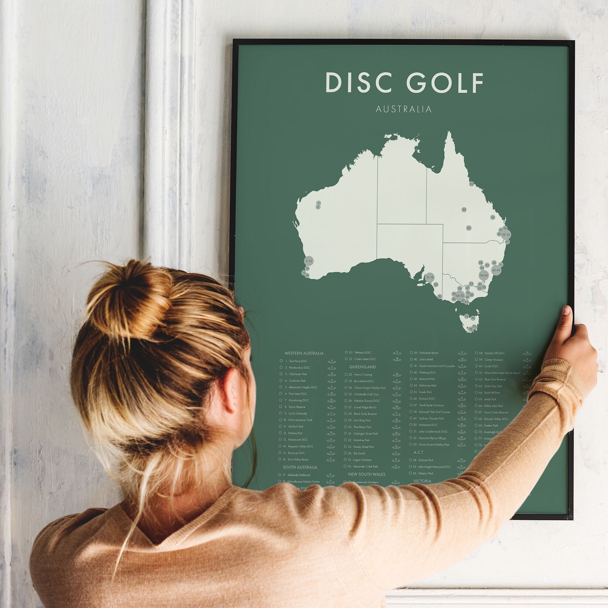 Disc Golf Australia Checklist Poster, Disc Golf Bucketlist Print ...