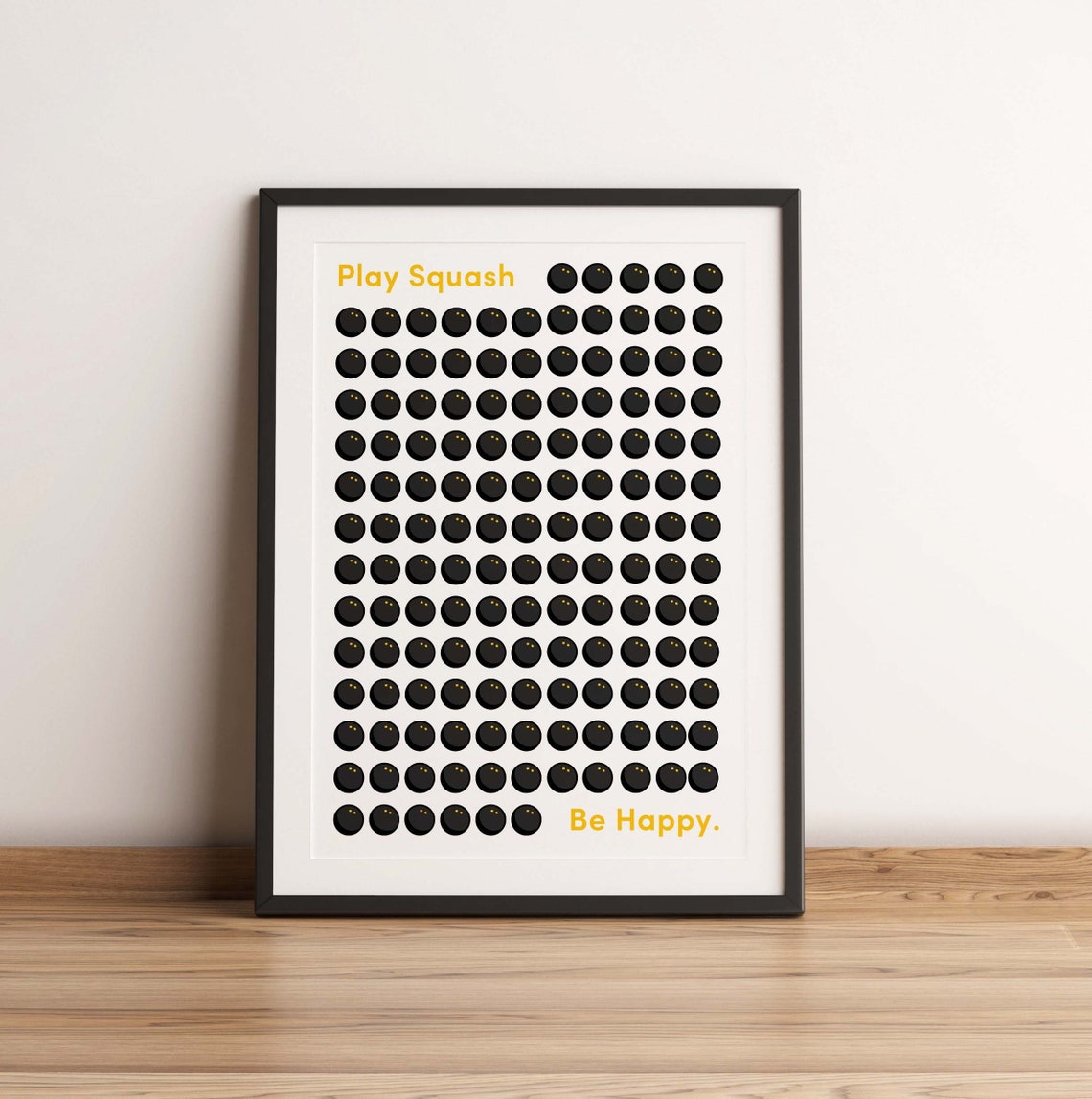 Play Squash Be Happy Print, Squash Art, Squash Poster, Squash Gift ...