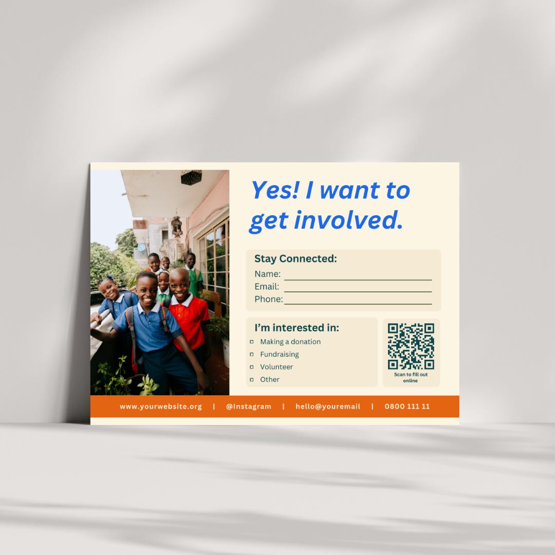 Get Involved Card Template for Non Profit Charities - Editable and ...