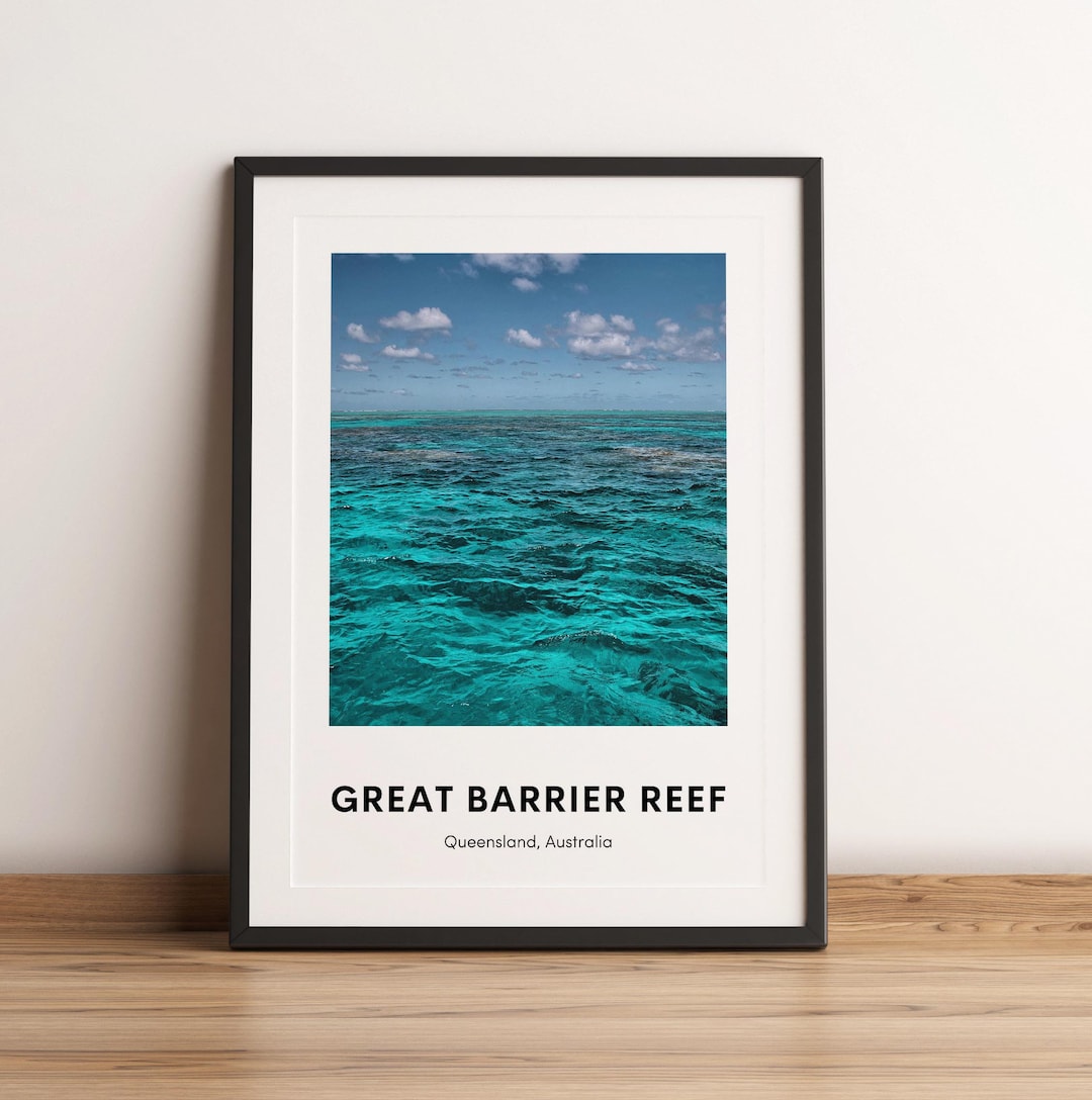 Great Barrier Reef Print, Great Barrier Reef Travel Poster, Cairns ...