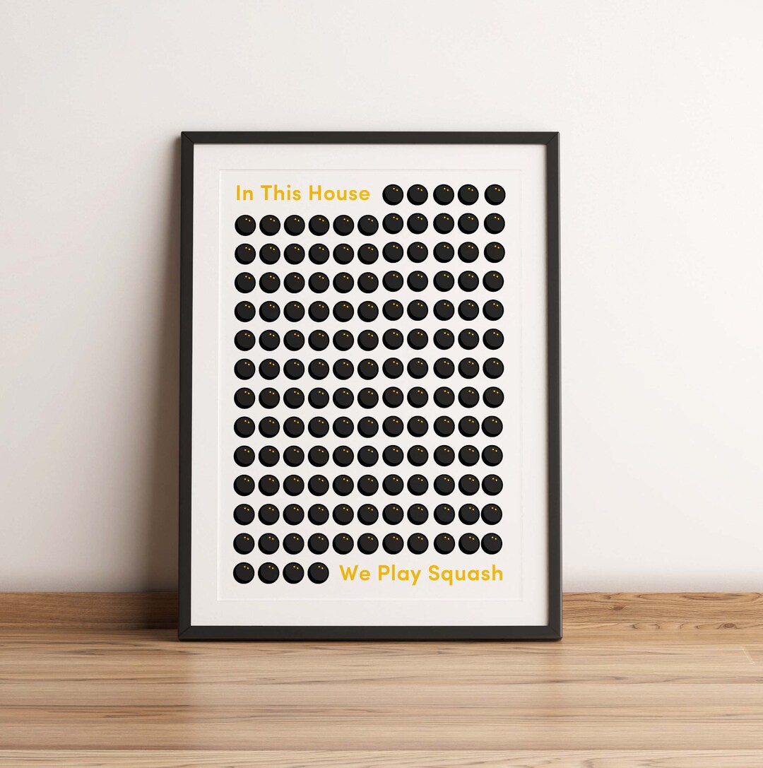 In This House, We Play Squash Print, Squash Art, Squash, Squash Game ...