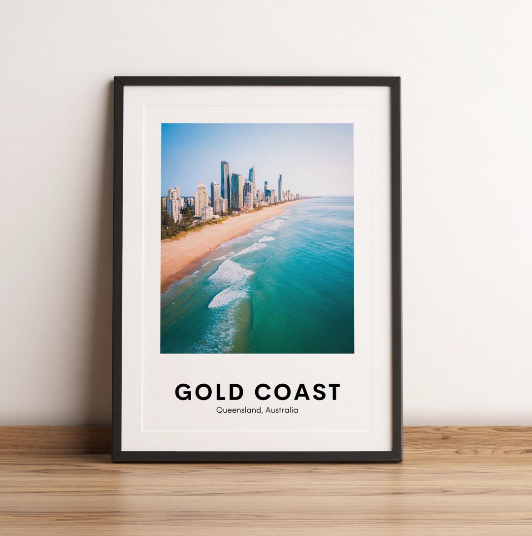 Gold Coast Art Print, Gold Coast Travel Poster, Gold Coast Wall Art ...