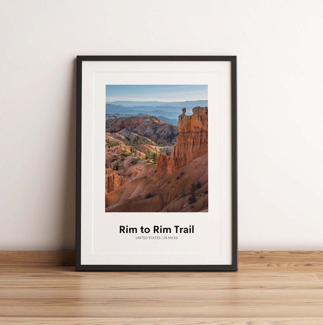 Rim to Rim Trail Print, Rim to Rim Trail Poster, Rim to Rim Trail Map ...