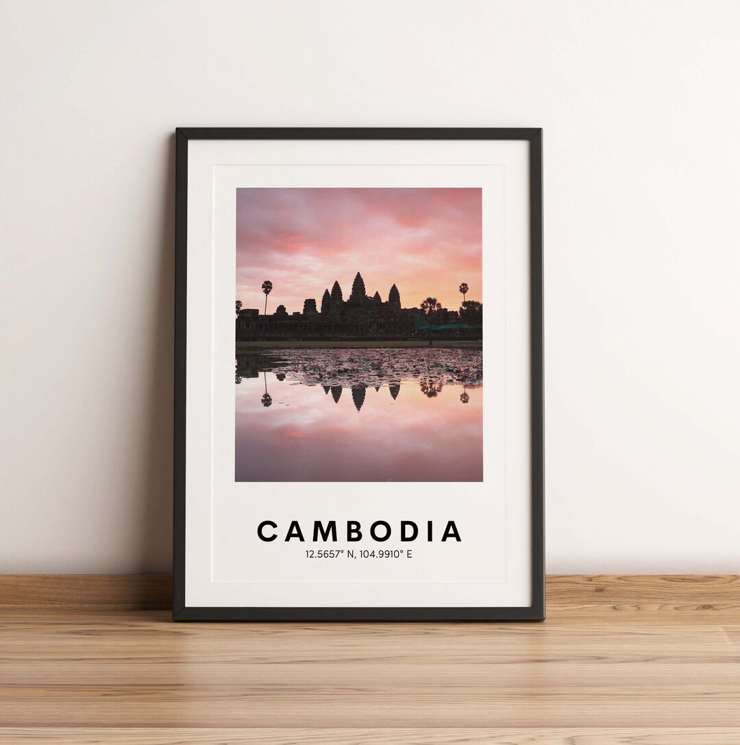 Cambodia Art Print, Cambodia Travel Poster, Cambodia Wall Art, Cambodia ...