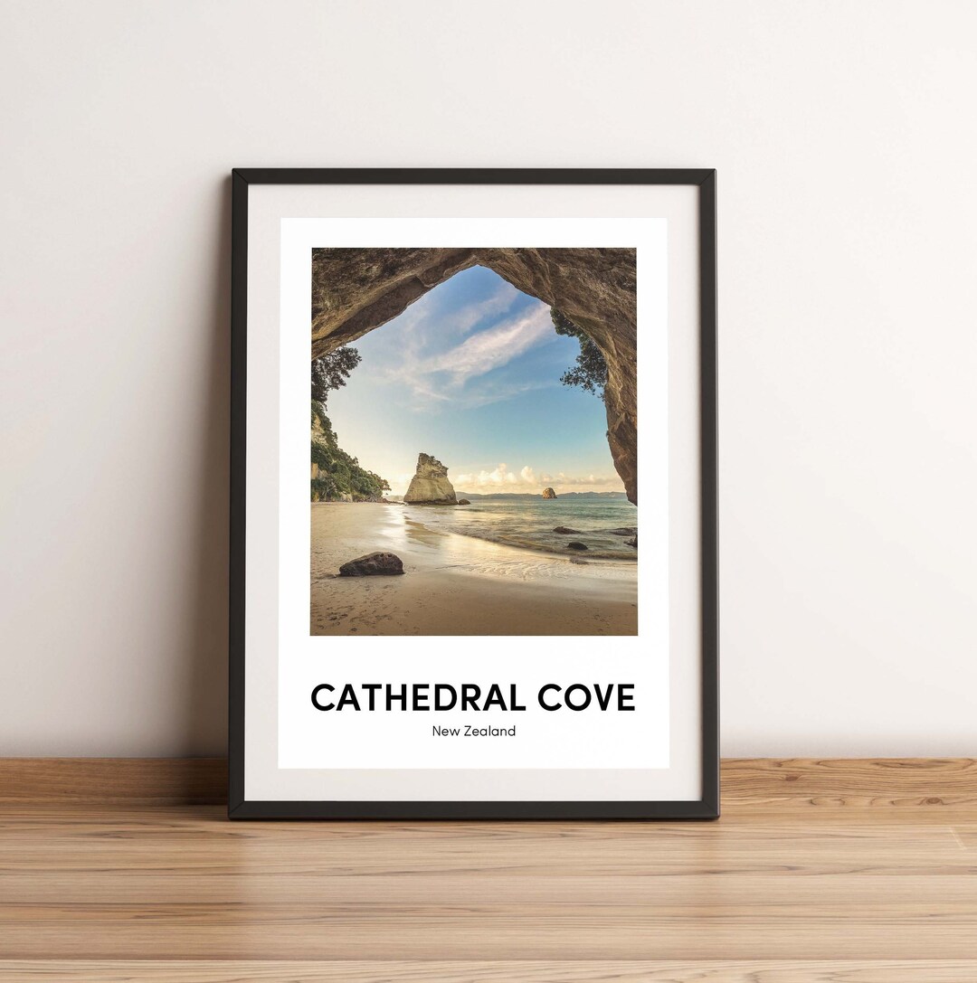 Cathedral Cove Print, Digital Download, Cathedral Cove Travel Poster ...