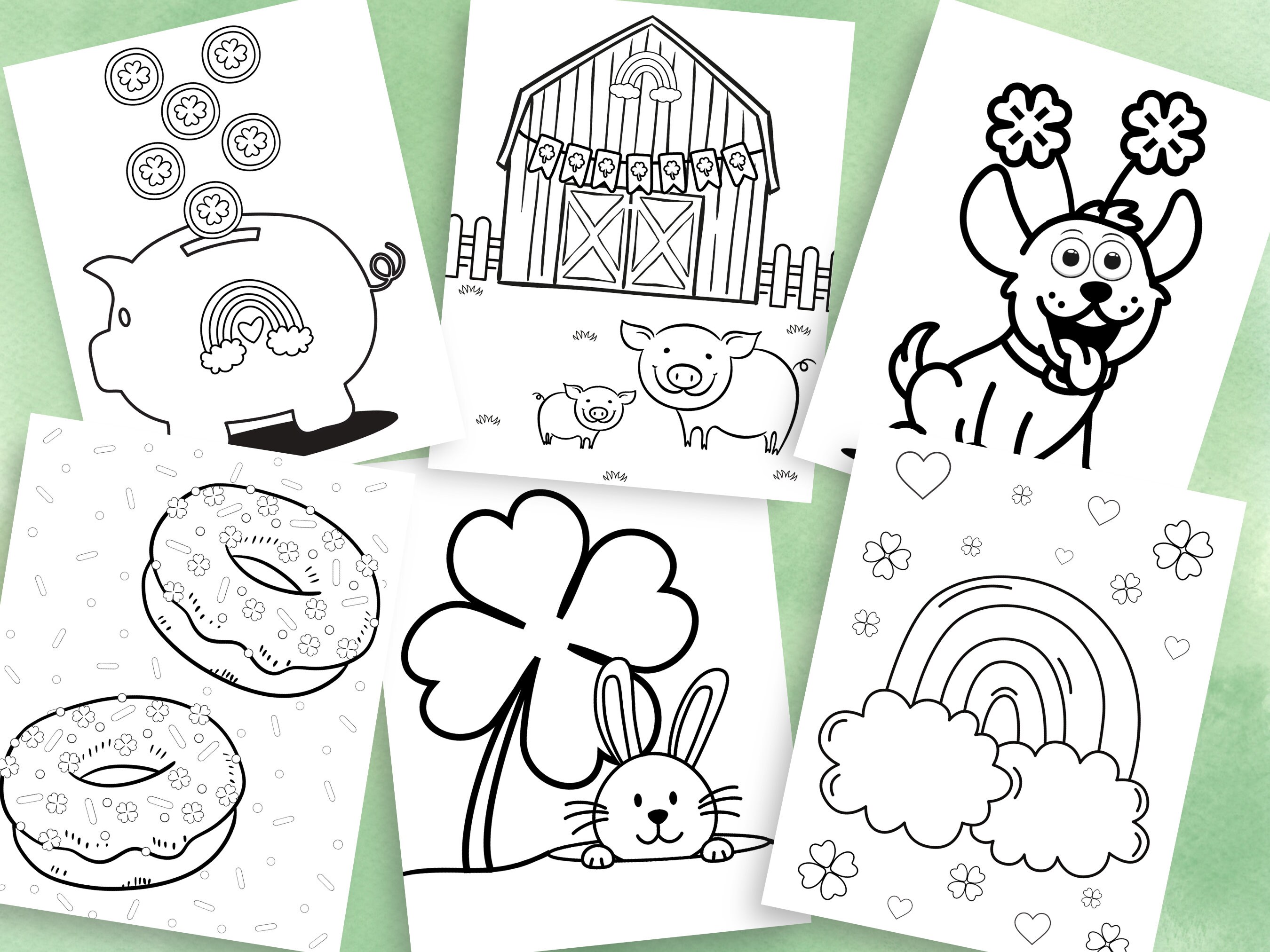 St. Patricks Day Color Sheet Bundle - Instant Download - St. Patricks ...
