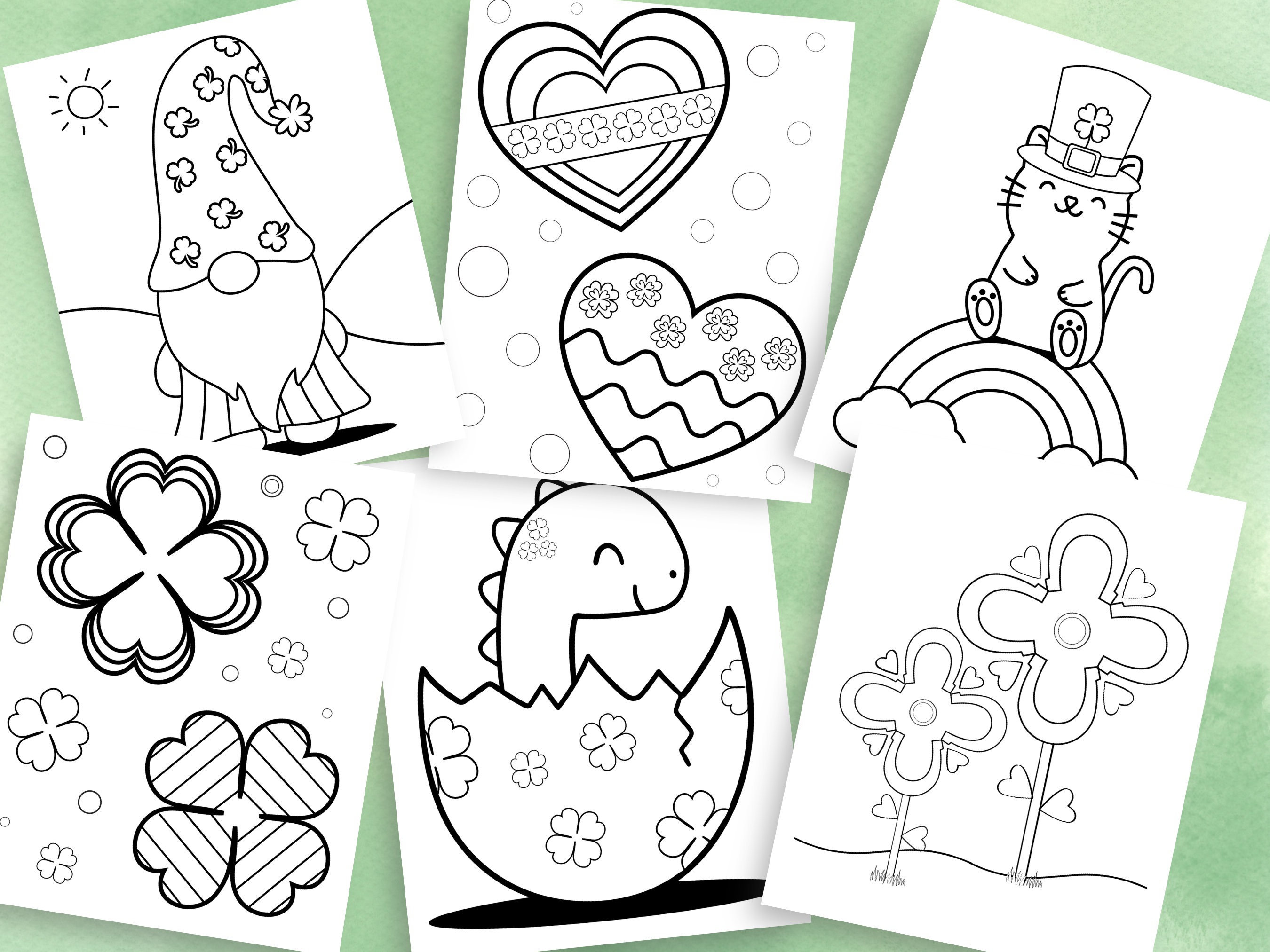 St. Patricks Day Color Sheet Bundle - Instant Download - St. Patricks ...