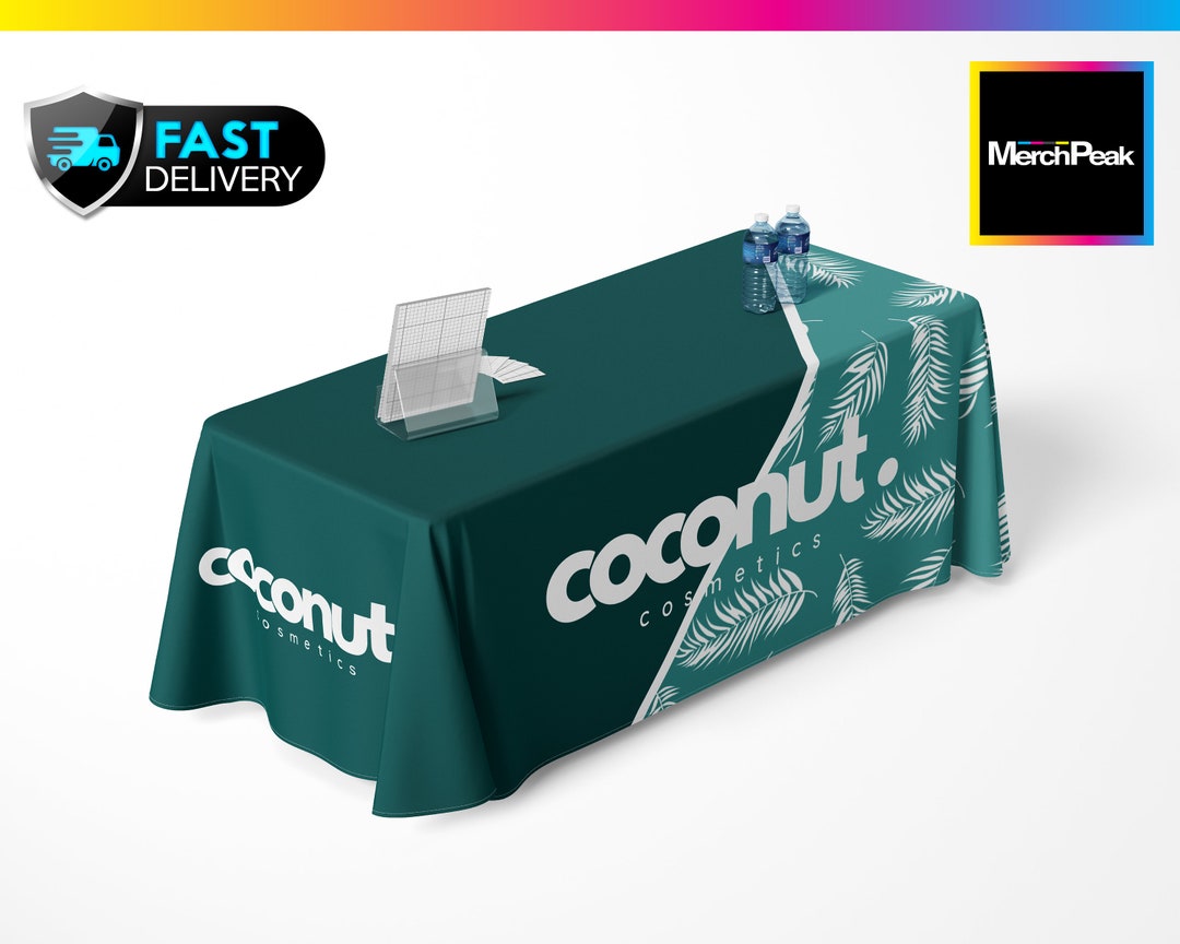 Custom Premium Table Cover Any Design & Logo Multiple Printable Sides ...