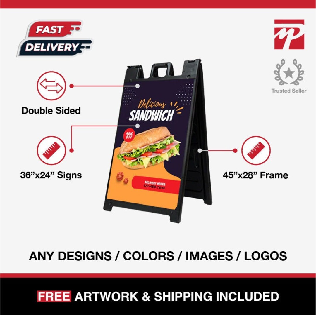 Custom Printed Double Sided 36x24 A-frame Sign Same Day Production ...