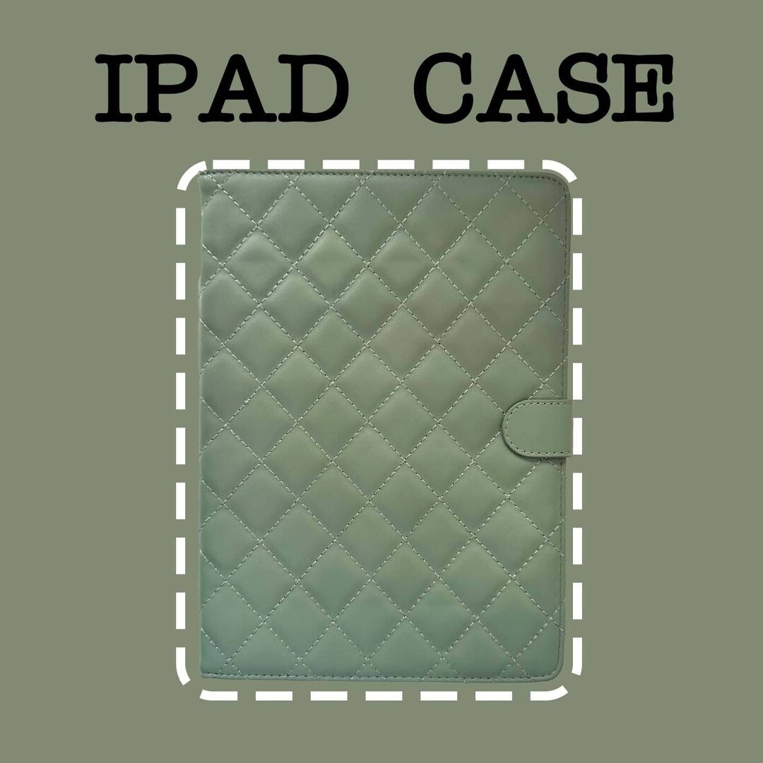 Green Solid Leather Lattice iPad Case for iPad 9.7-inch 10.2-inch 10.9 ...