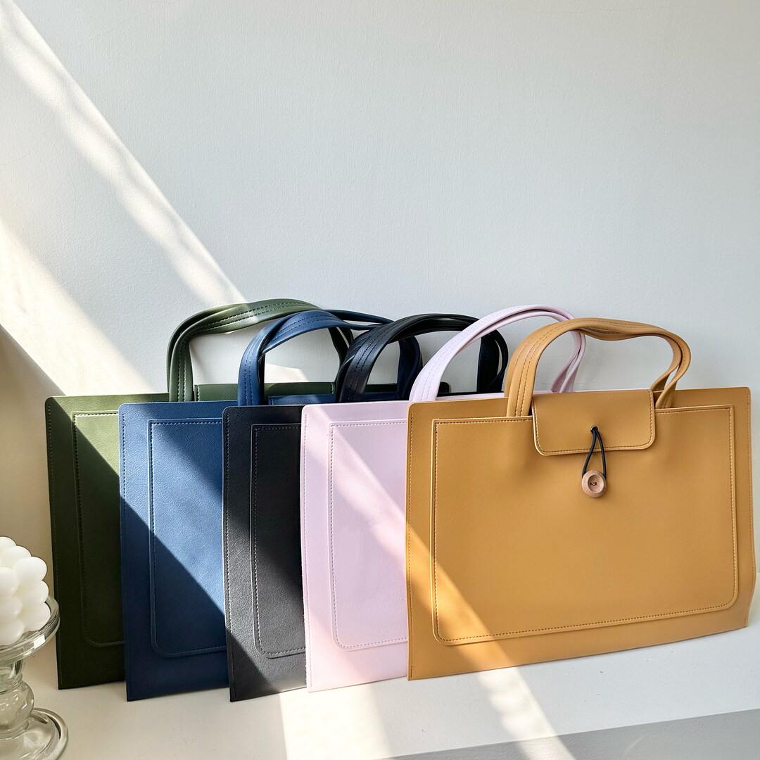 Genuine Leather Tote Laptop Bag Lined Bag 13 14 15 Inch MacBook Bag ...