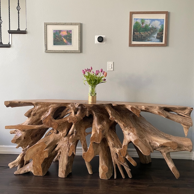 Teak Wood Tree Tables - Etsy