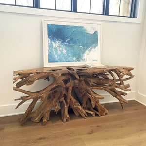 Teak Root Console Table - Driftwood Entryway Table - Etsy