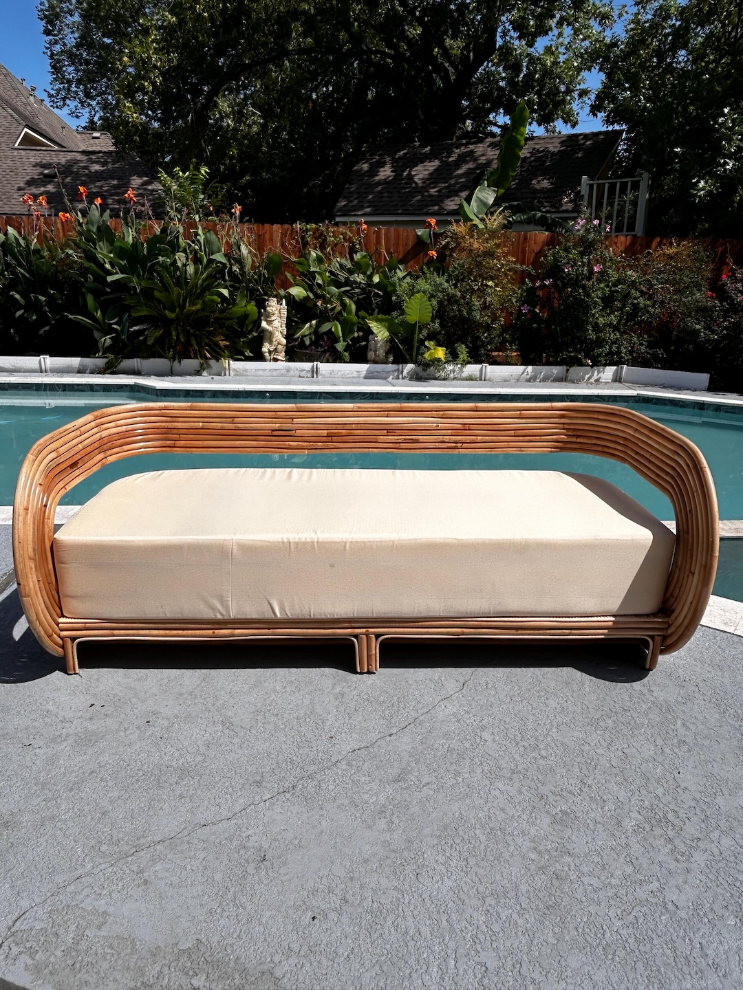 Elegant Natural Rattan Sofa With Cushion - Etsy