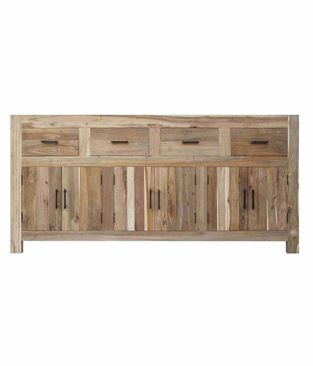 Recycled Teak Wood Sideboard With Drawers & Cabinets - Credenza - Etsy