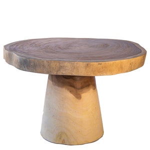 Pedestal Round-log Live Edge Dining Table - Etsy