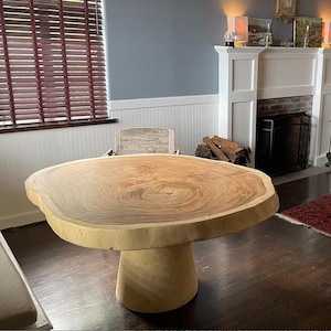 Pedestal Round-log Live Edge Dining Table - Nook Breakfast Table - Etsy