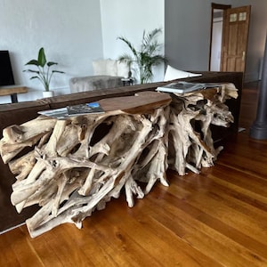 Teak Root Console Table - Driftwood Entryway Table - Etsy