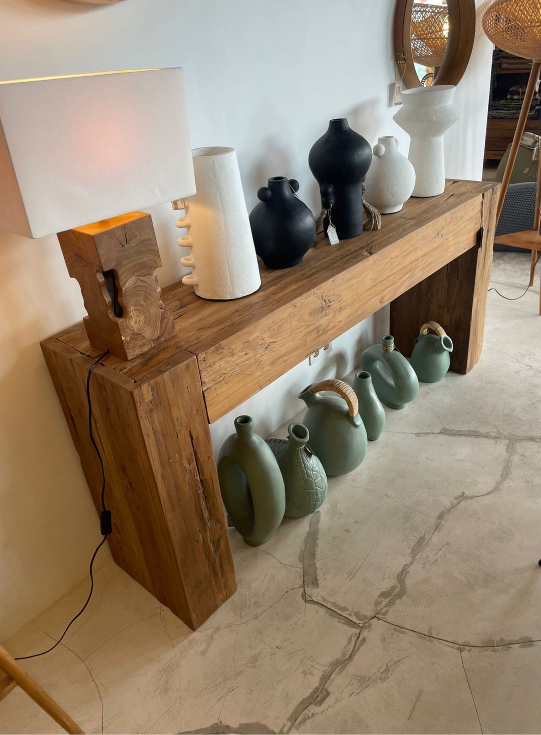 Recycled Teak Console Table - Etsy