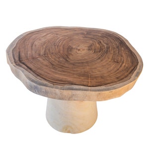 Pedestal Round-log Live Edge Dining Table - Etsy