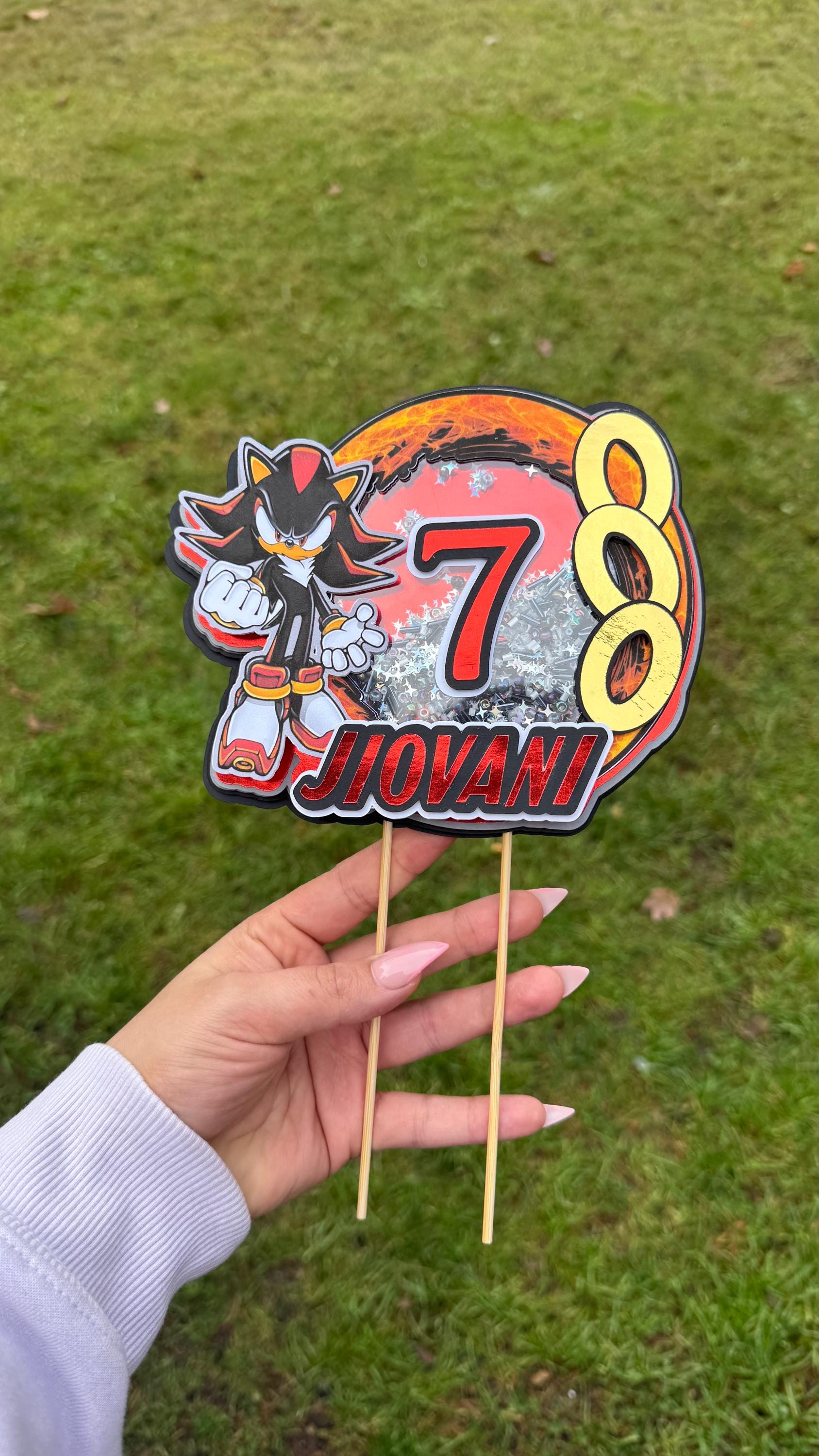 Shadow the Hedgehog Theme Cake Topper Shaker - Etsy