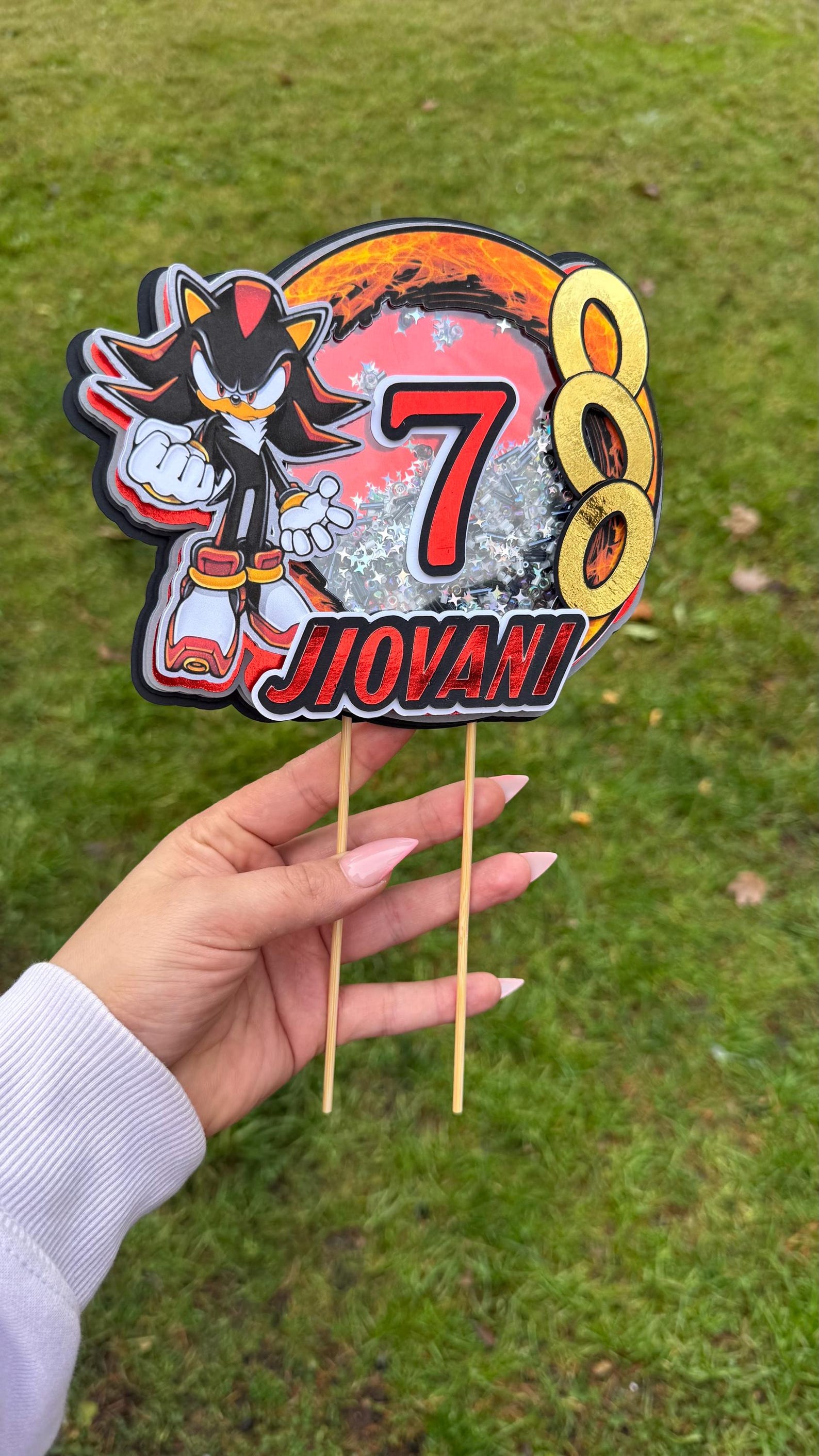 Shadow the Hedgehog Theme Cake Topper Shaker - Etsy