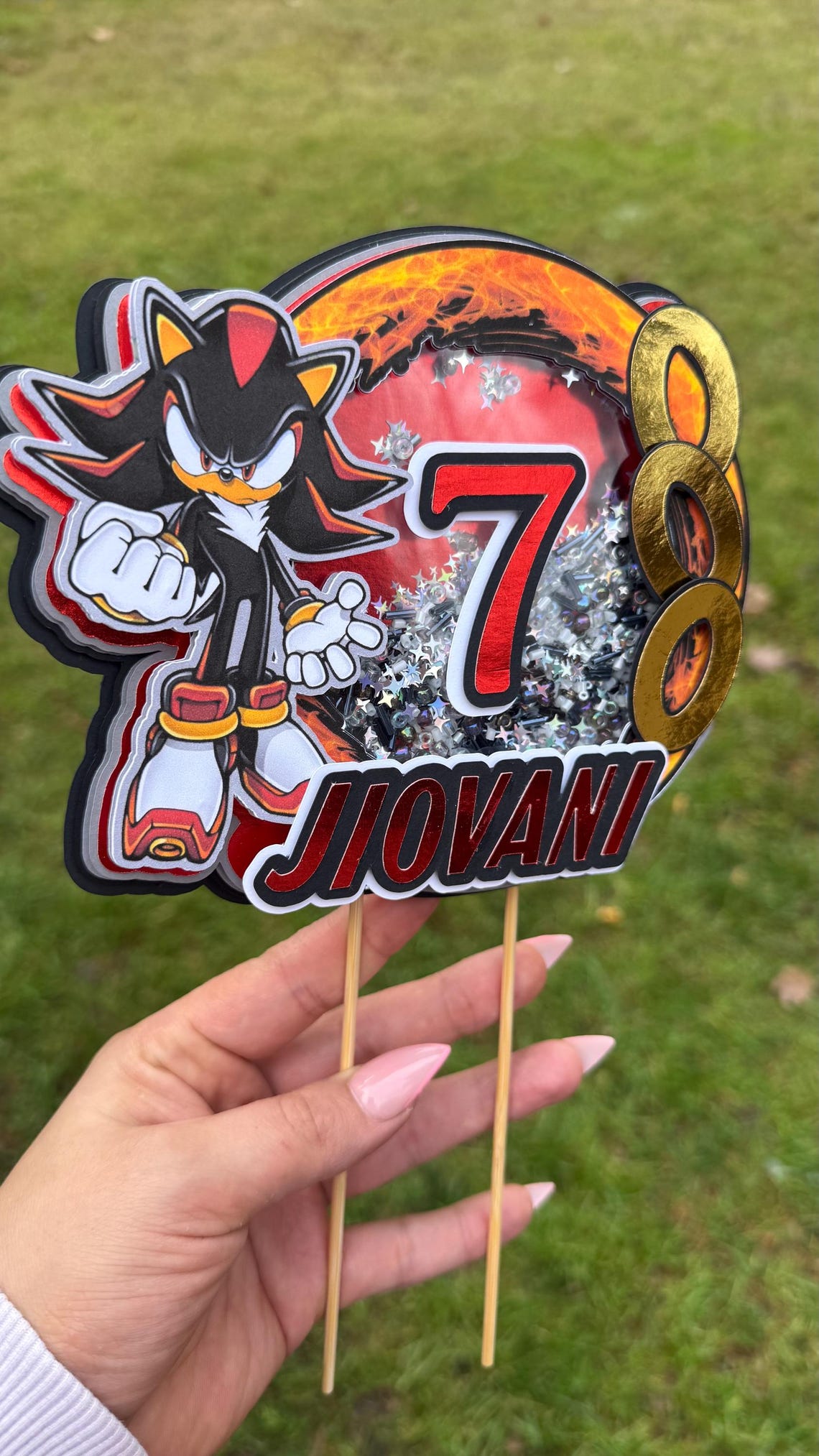 Shadow the Hedgehog Theme Cake Topper Shaker - Etsy