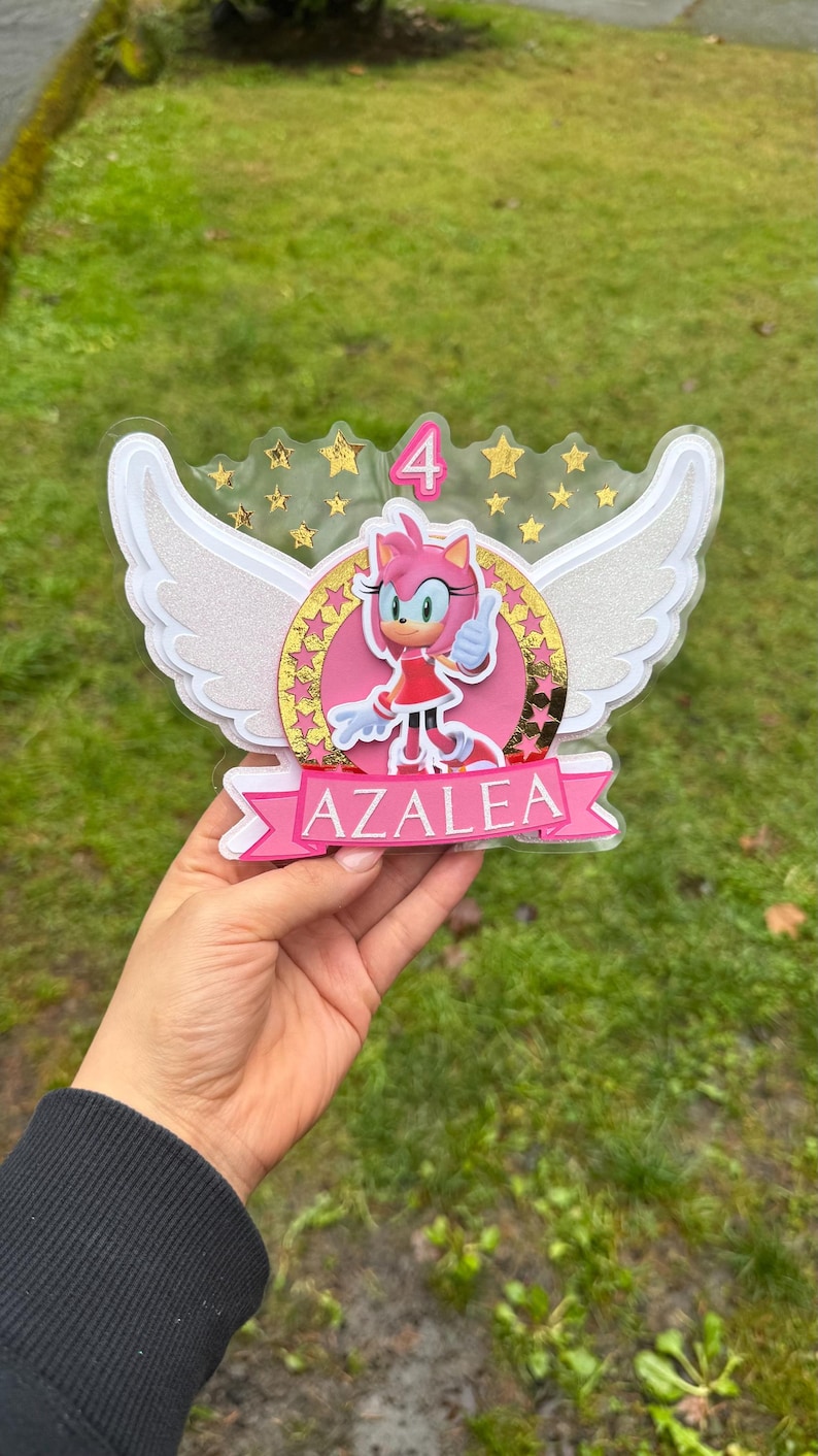 Amy Rose the Hedgehog Cake Topper, Sonic Amy Theme Birthday Party ...