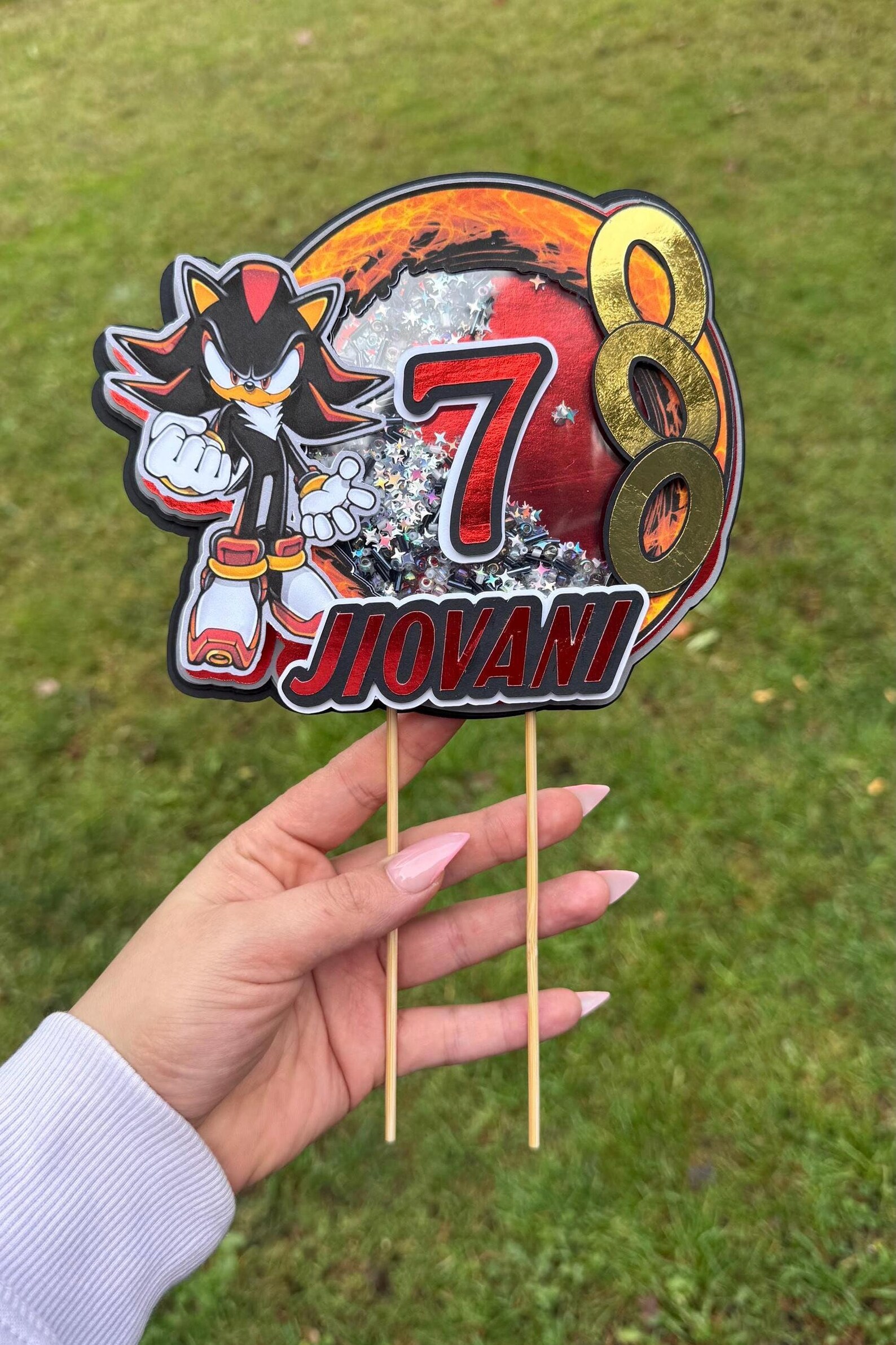 Shadow the Hedgehog Theme Cake Topper Shaker - Etsy