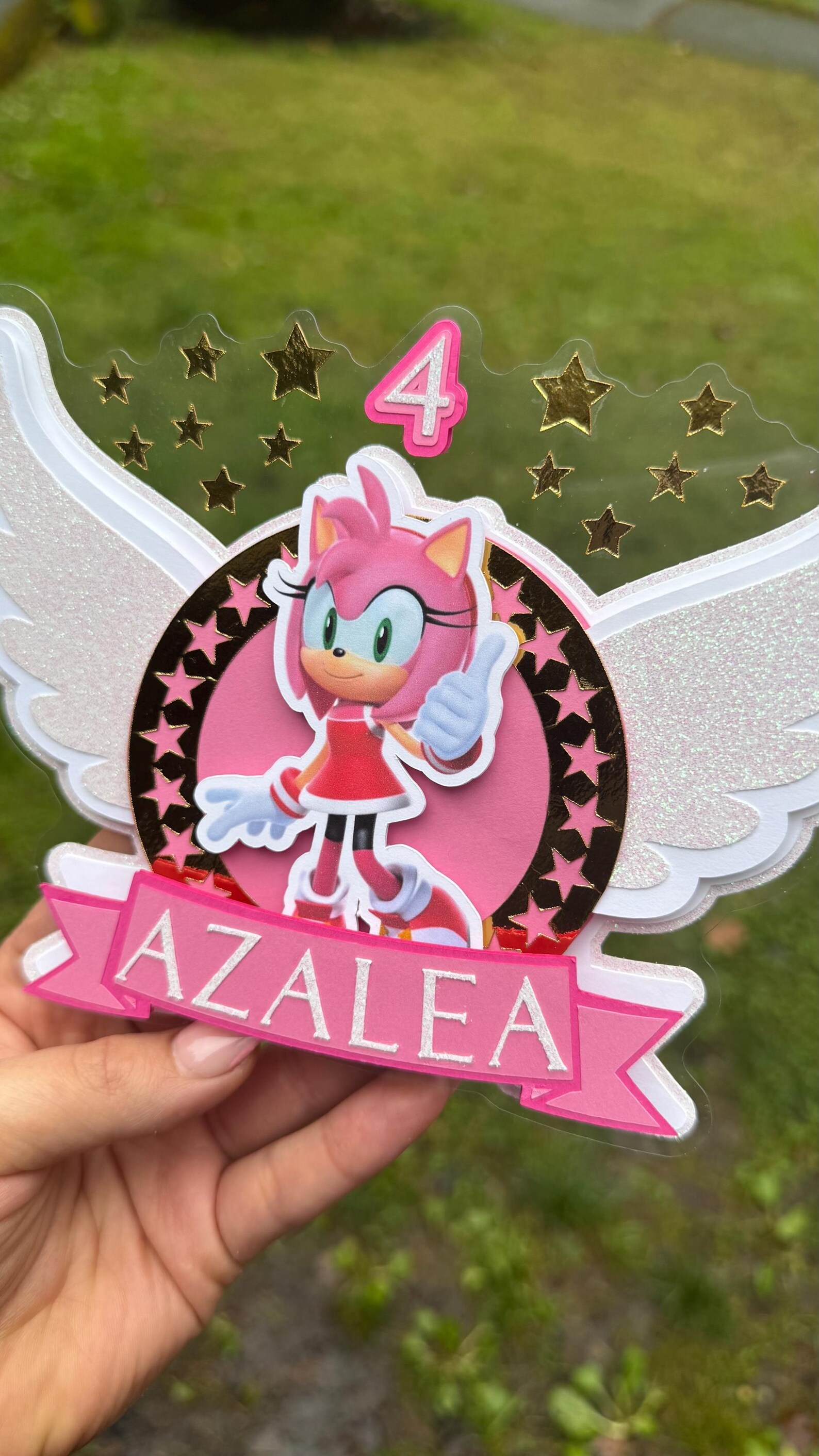 Amy Rose the Hedgehog Cake Topper, Sonic Amy Theme Birthday Party ...