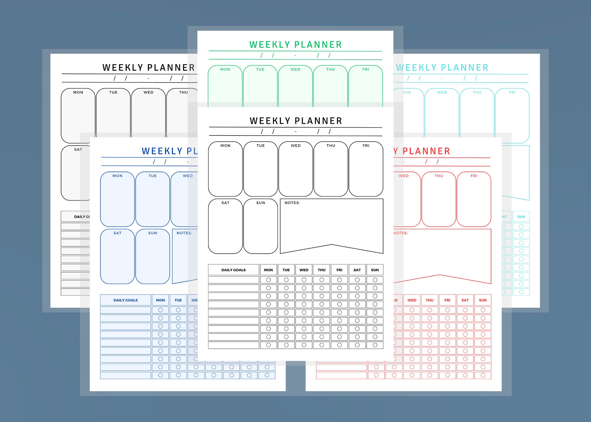 Minimalist Weekly Planner With Daily Goal Tracker for Fitness, Work ...