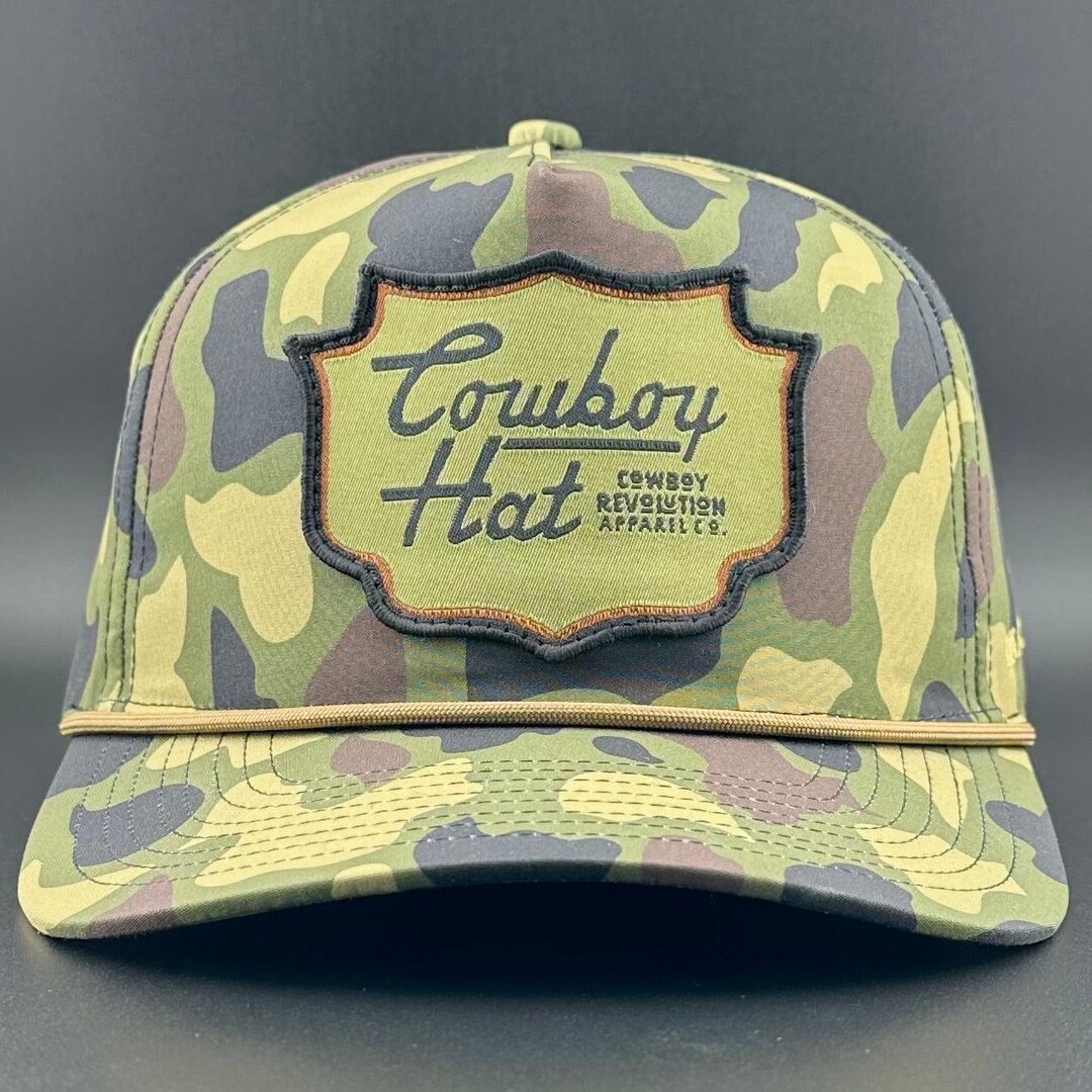 Woodland Camo Patch “cowboy Hat” - Performance Rope Hat - Etsy