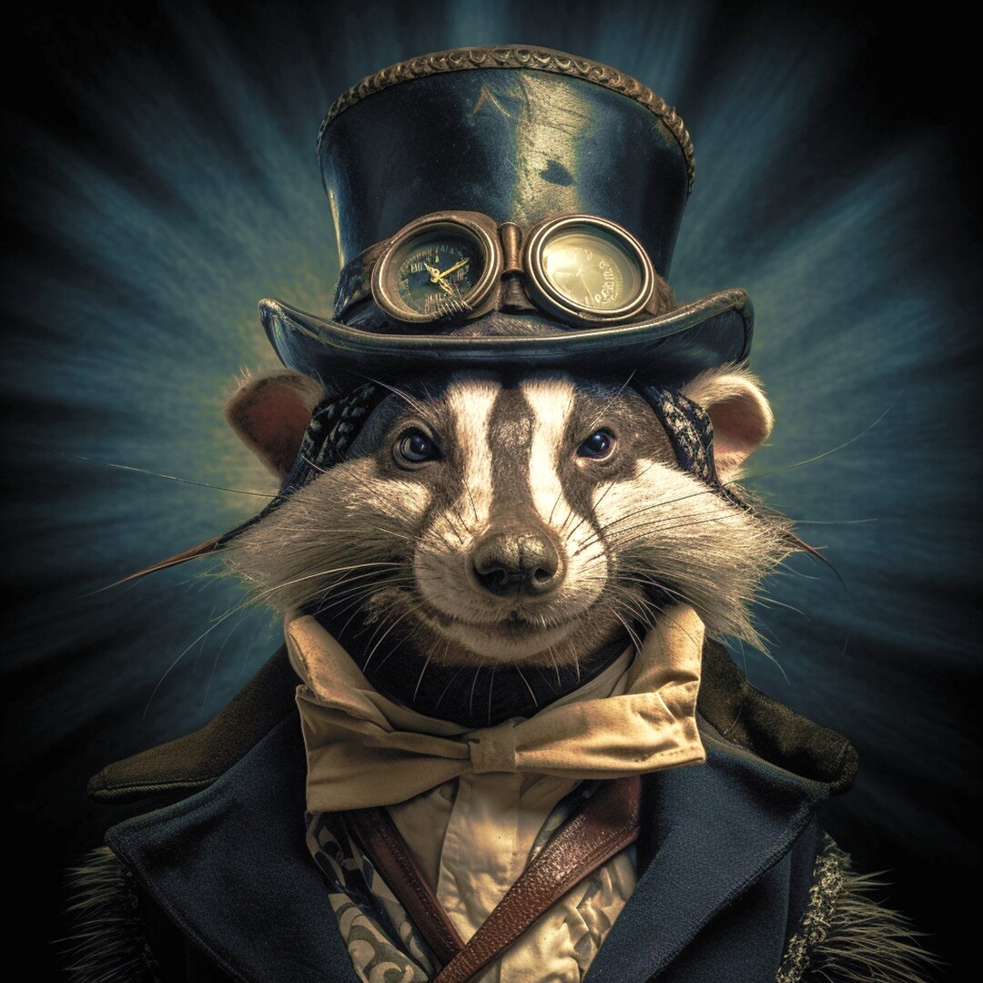 DIGITAL DOWNLOAD - Steampunk Badger, Weasel, Ferret, Polecat - Etsy UK