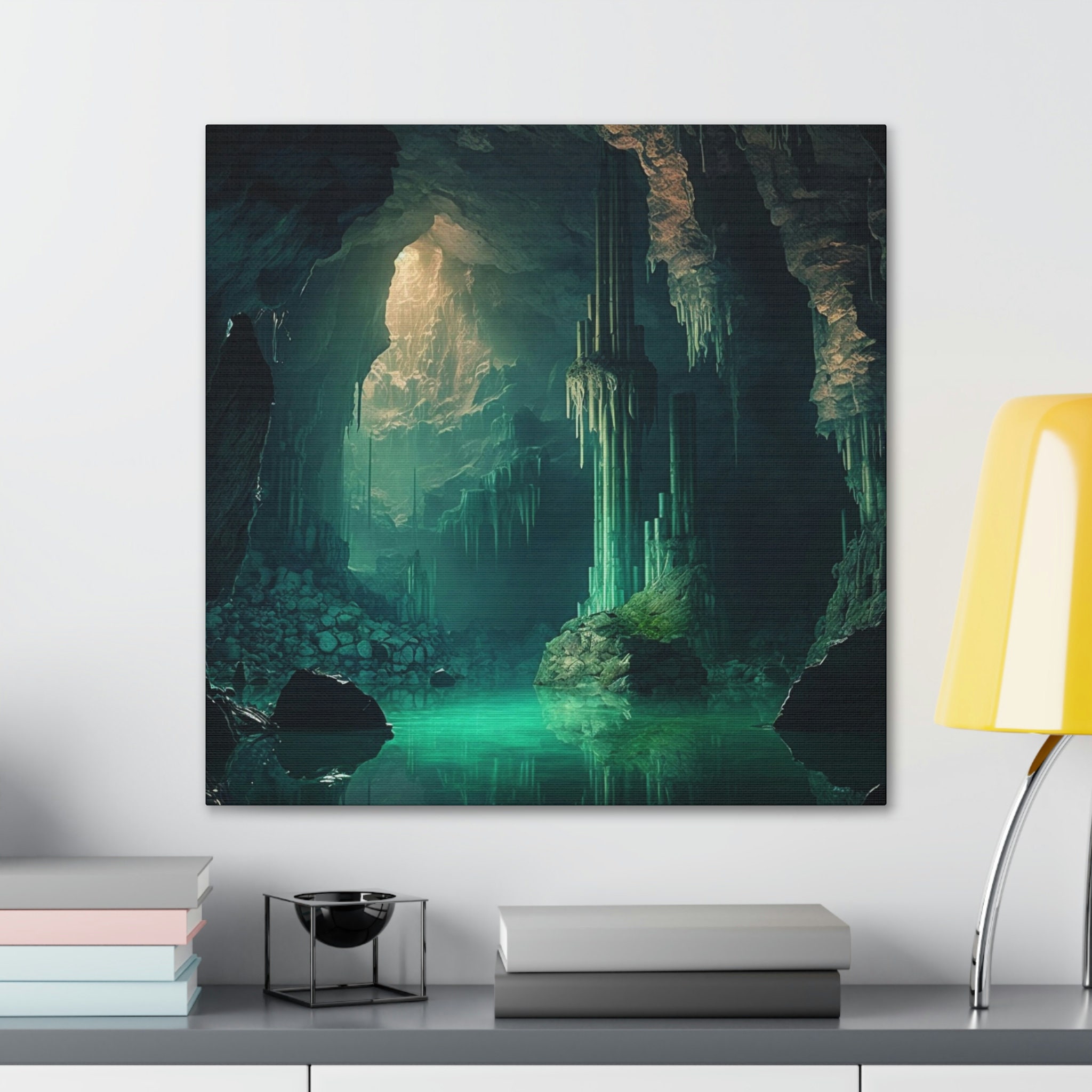 Caves of the Deep, Cavern, Underground, Emerald, Teal, Lake - Etsy
