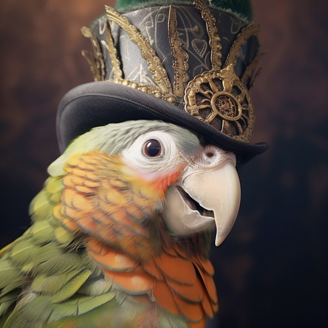 DIGITAL DOWNLOAD - Steampunk Conure, Bird, Green Cheeked, Parrott - Etsy