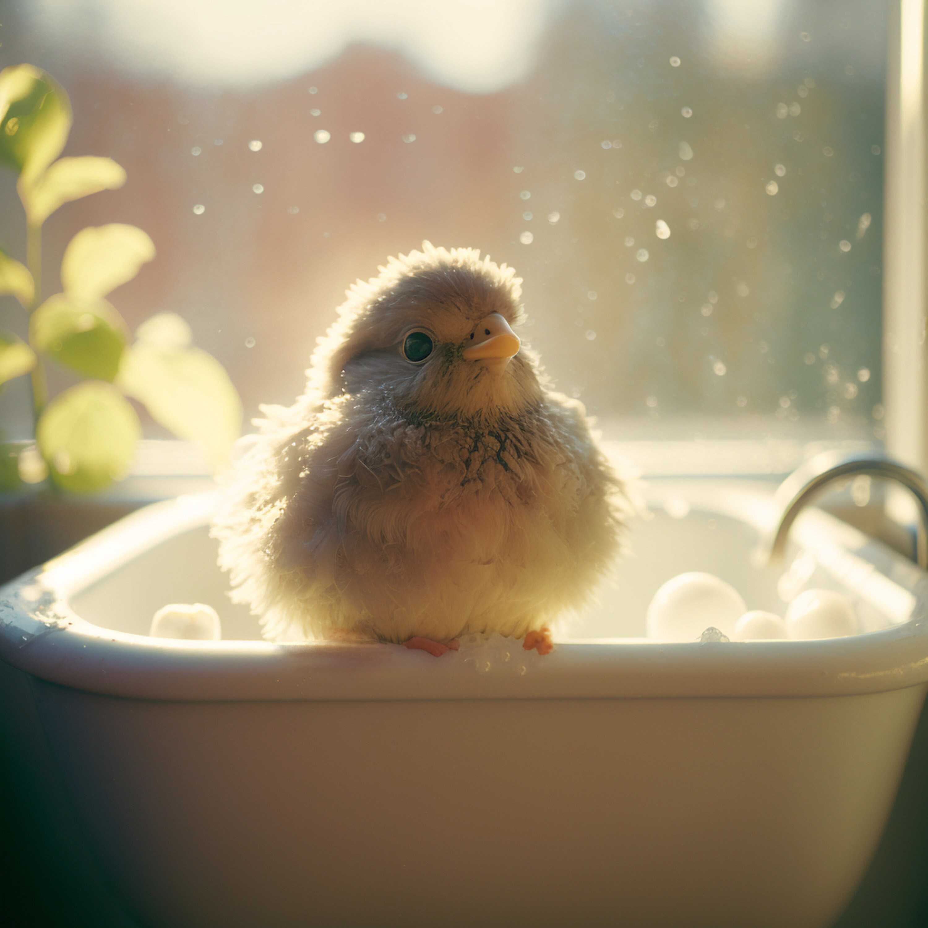 DIGITAL DOWNLOAD Birdie Bath, Cute Bird in a Tub, Soap Suds - Etsy
