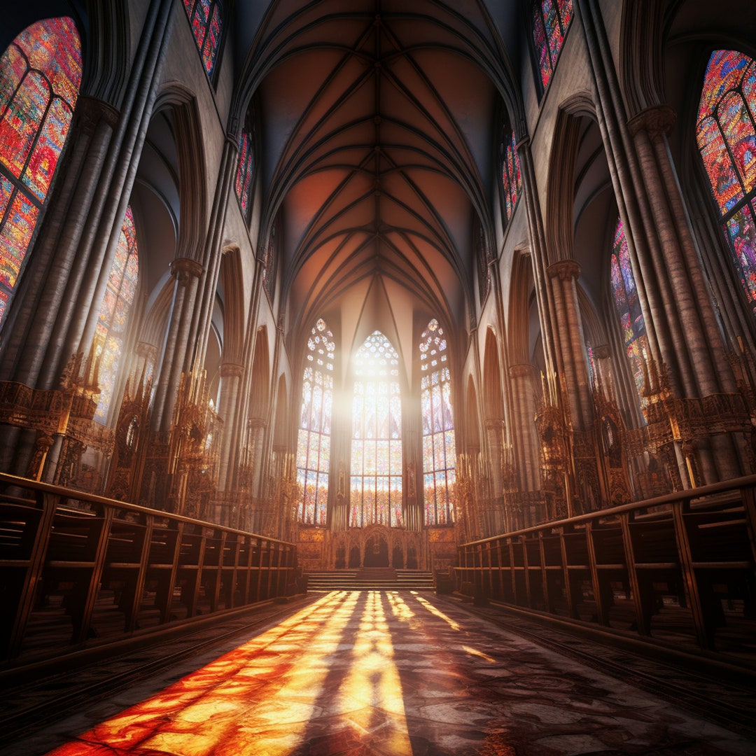 DIGITAL DOWNLOAD - Gothic Vibes, Cathedral, Glass Windows, Stained ...
