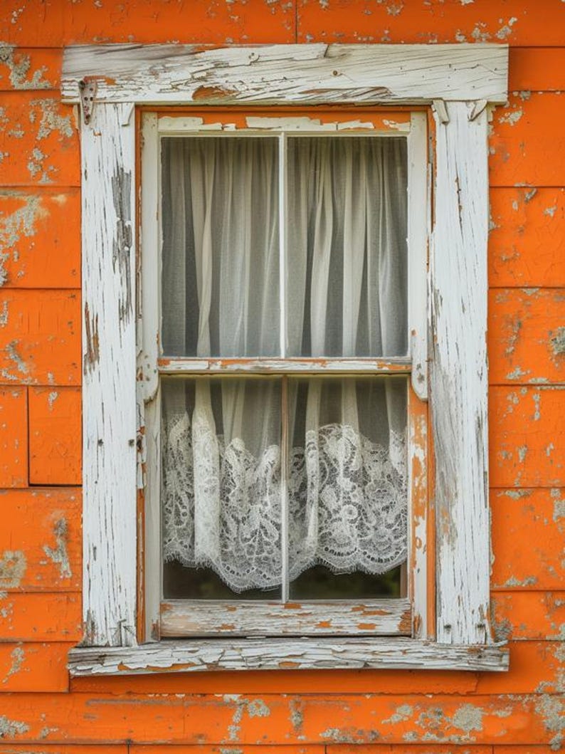 DIGITAL DOWNLOAD - Farmhouse Window With Orange Siding - Etsy