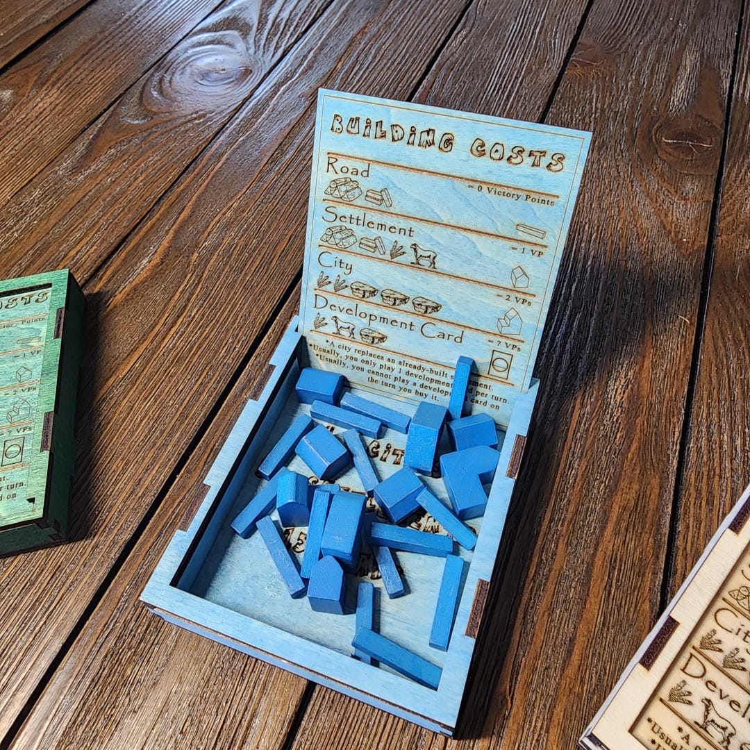 Custom Catan Player and Dice/token Boxes - Etsy