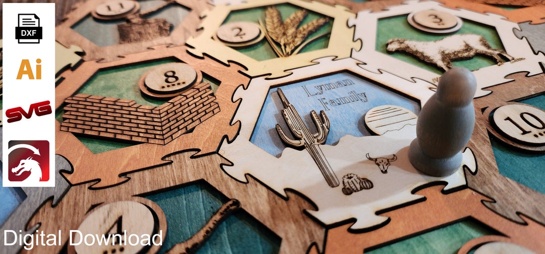 Custom Catan Settlers 3D Customized Game Board - Expanded 2 to 6 Player ...