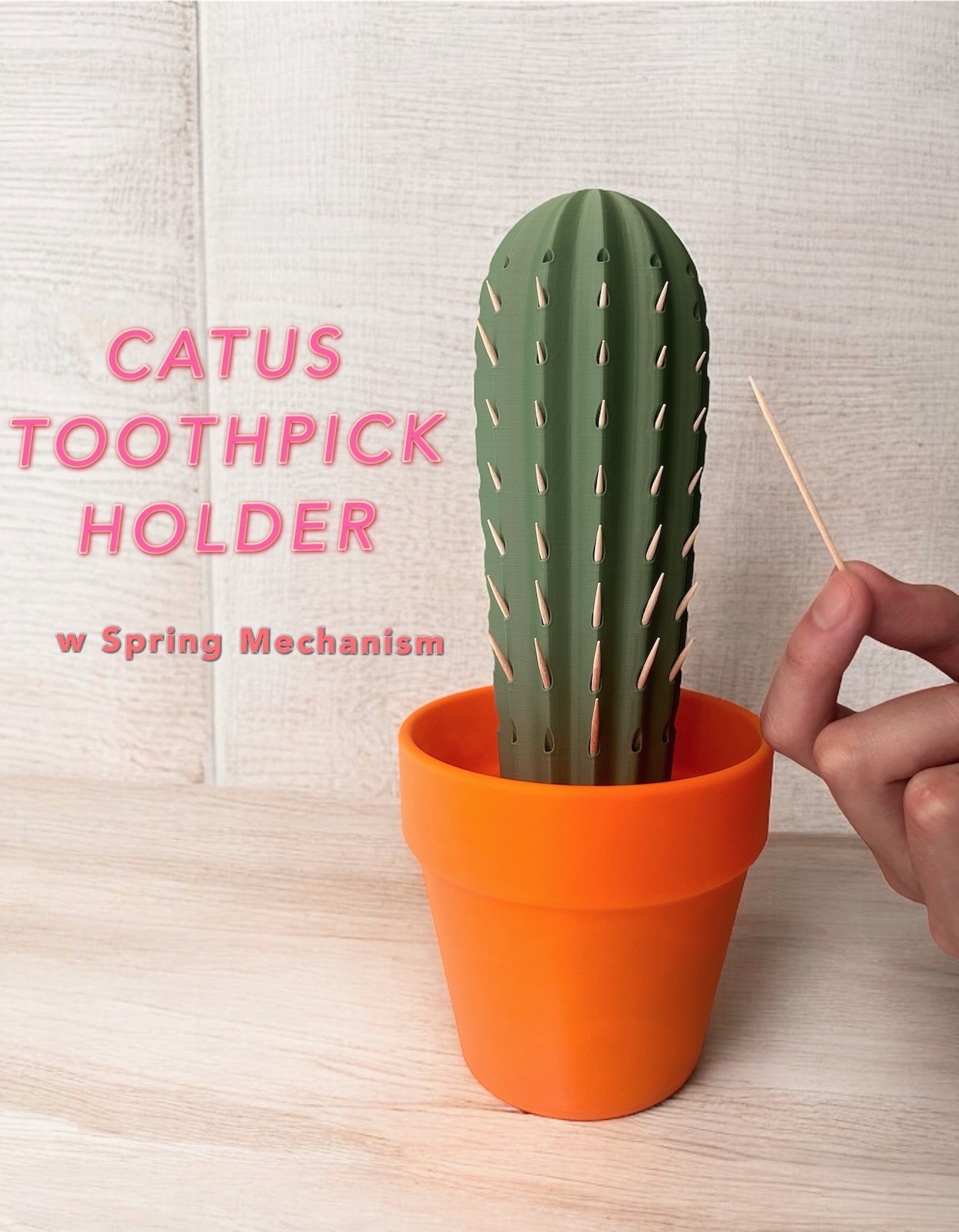 3D Printed Cactus Toothpick Dispenser | Fake House Plant | Indoor Plant ...