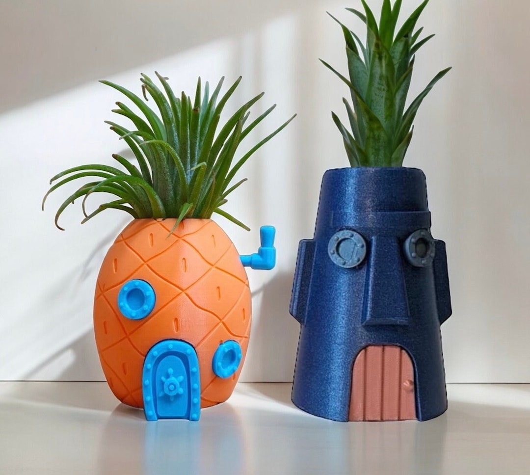 Spongebob House Planters& Squidward House Planters Bikini Bottom House ...